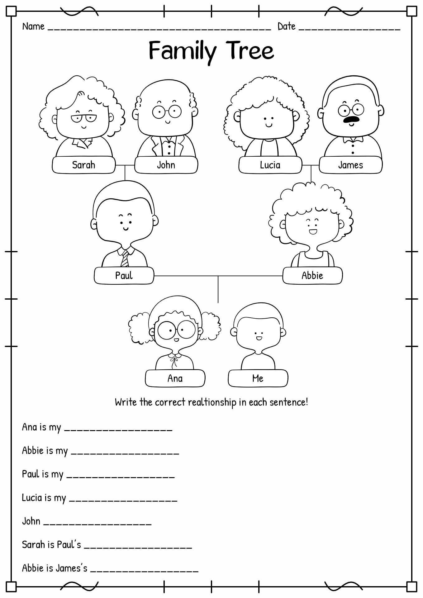 Family Worksheet For Kindergarten Pdf - Kindergarten Worksheets