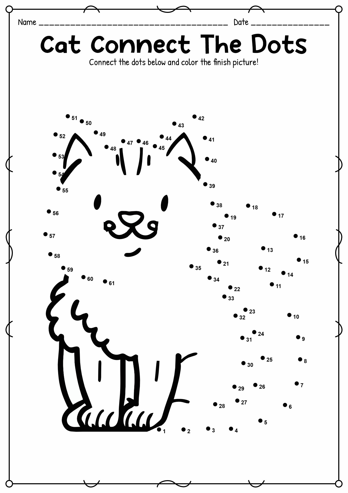 Free Printable Dot To Dot Worksheets For Kindergarten Pdf ...