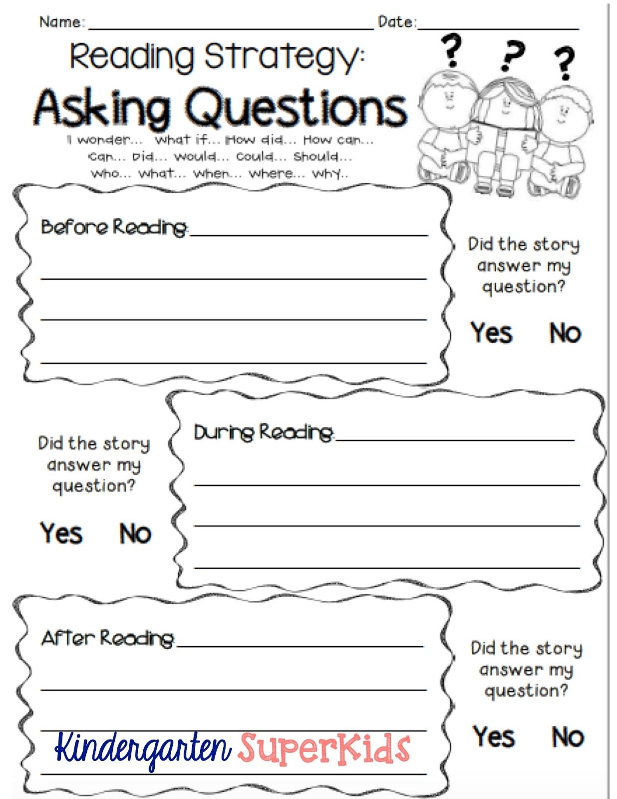 Asking Questions Worksheet For Kindergarten - Kindergarten Worksheets