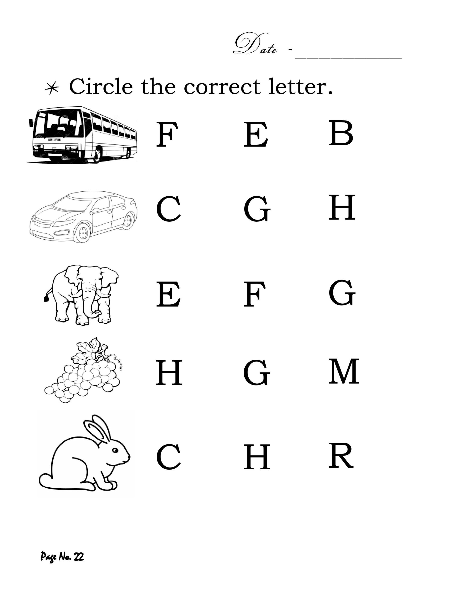 Circle The Correct Letter Worksheets For Kindergarten Pdf ...
