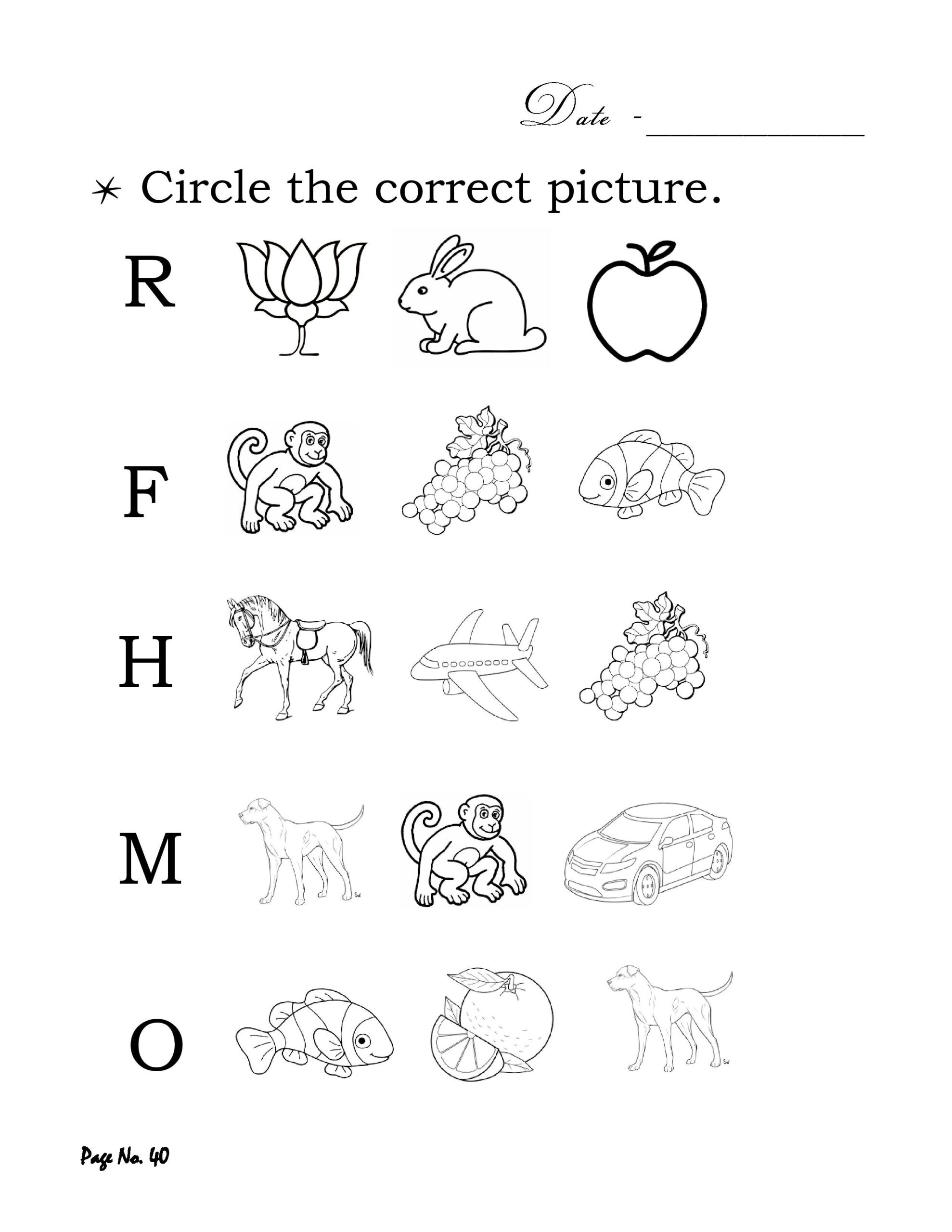 Circle The Correct Letter Worksheets For Kindergarten Pdf ...
