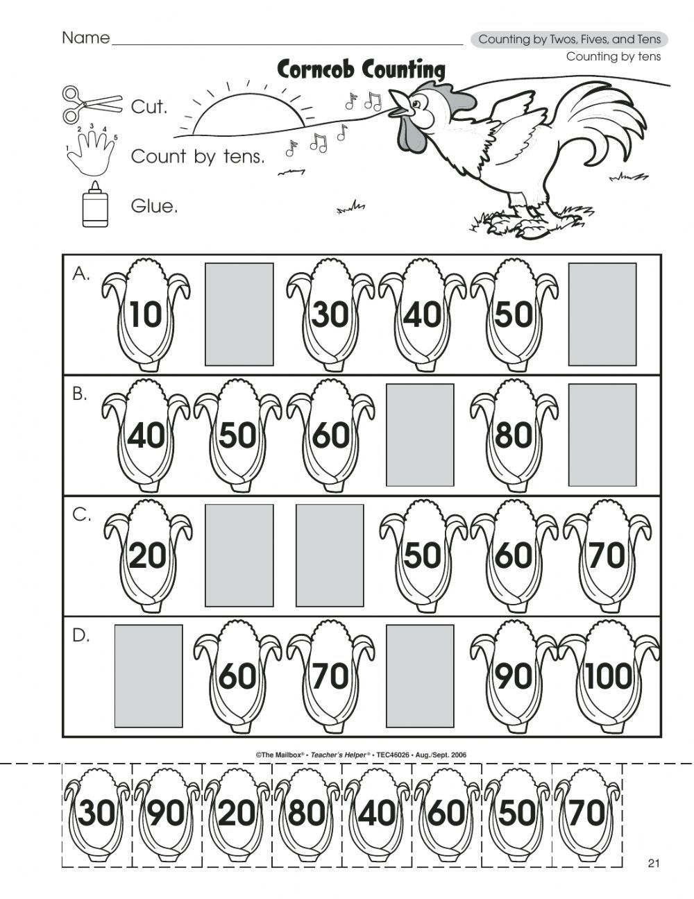 Counting In Tens Worksheet For Kindergarten - Kindergarten Worksheets
