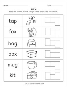 Free Cvc Worksheets For Kindergarten - Kindergarten Worksheets