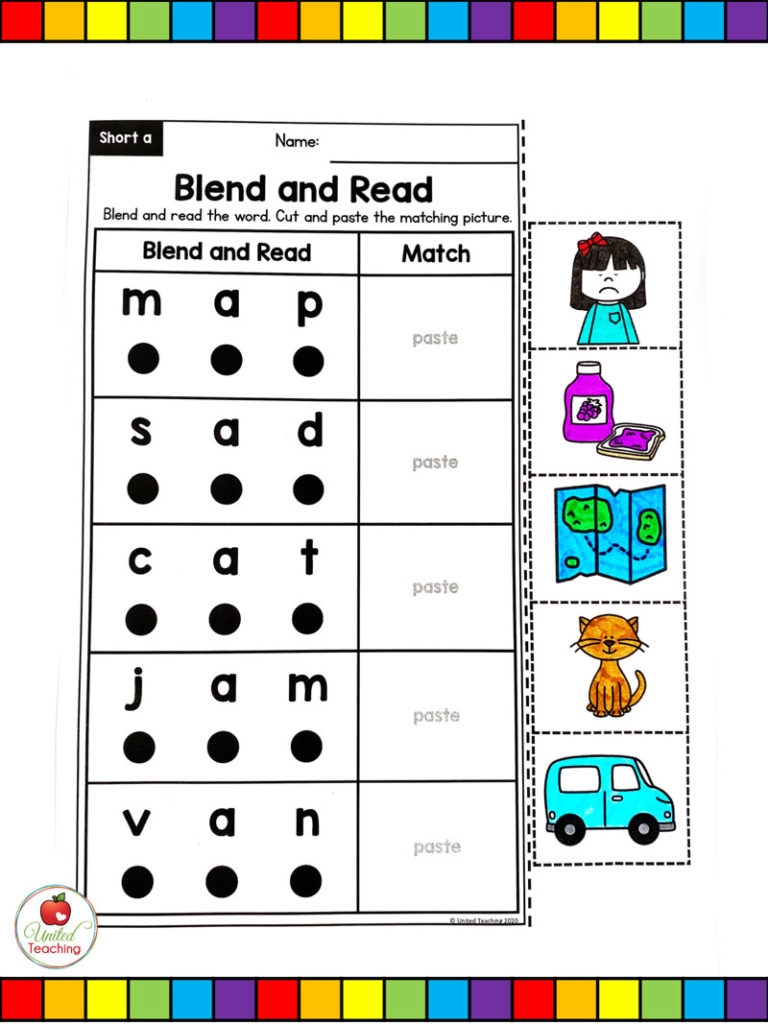 Blending Words For Kindergarten Worksheet - Kindergarten Worksheets
