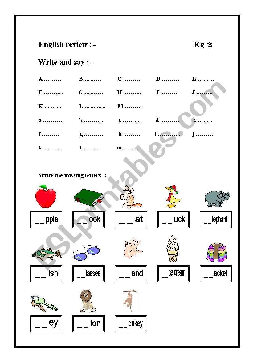 English Kg 2 Worksheets - Kindergarten Worksheets