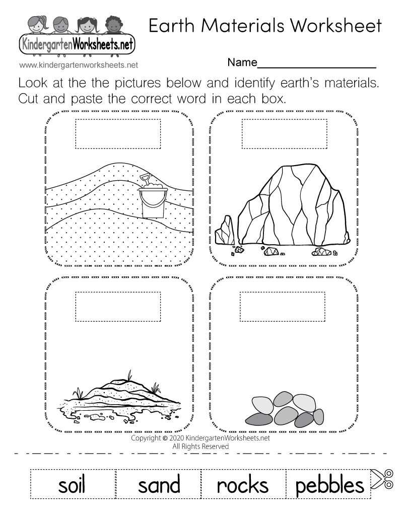 Earth Materials Kindergarten Worksheet - Kindergarten Worksheets