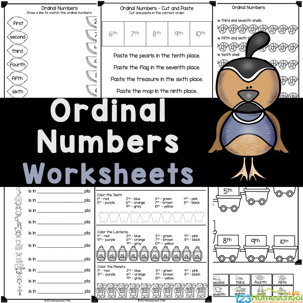 Free Worksheets Ordinal Numbers Kindergarten - Kindergarten Worksheets