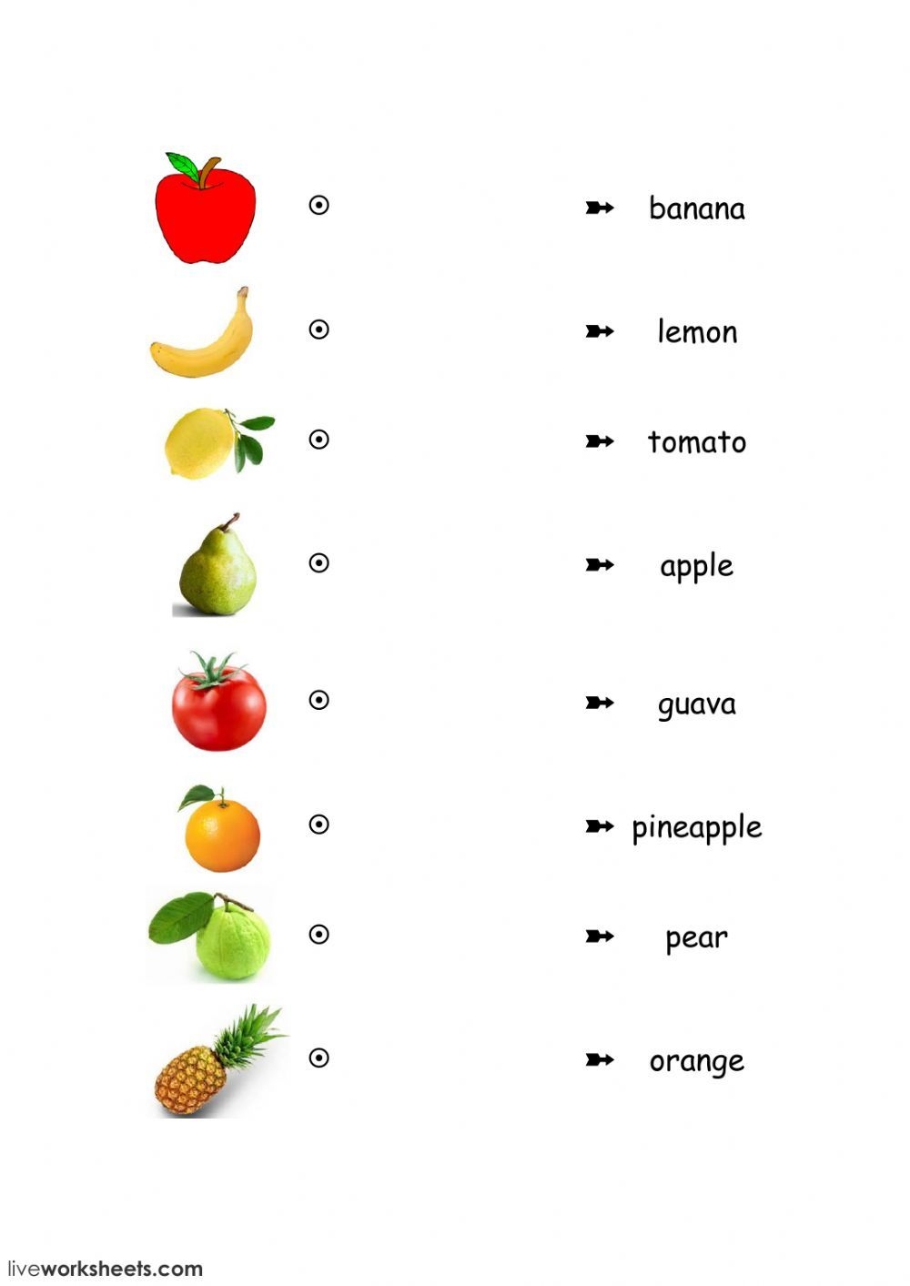 Fruits Exercises For Kindergarten - Kindergarten Worksheets
