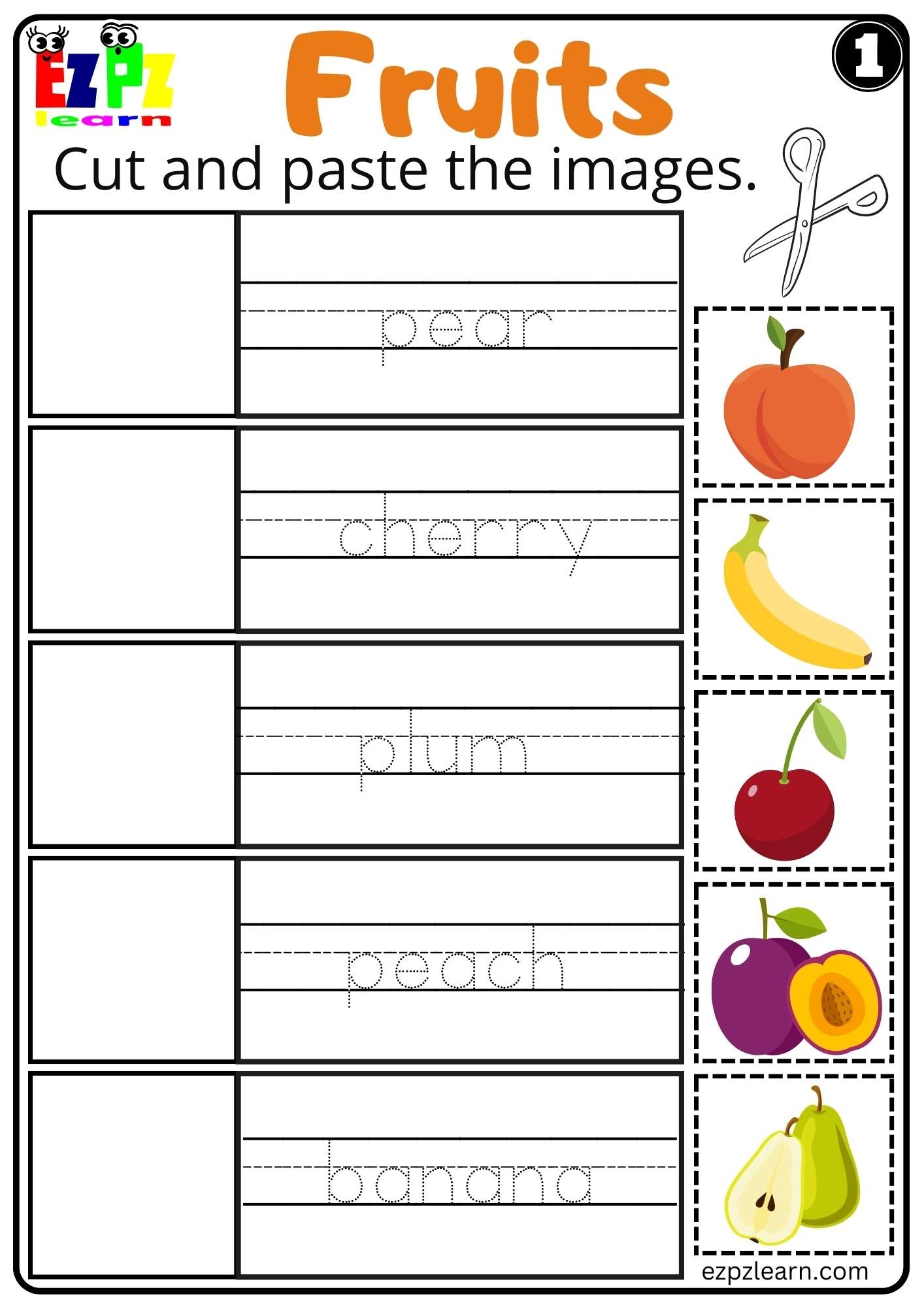 Fruits Exercises For Kindergarten - Kindergarten Worksheets