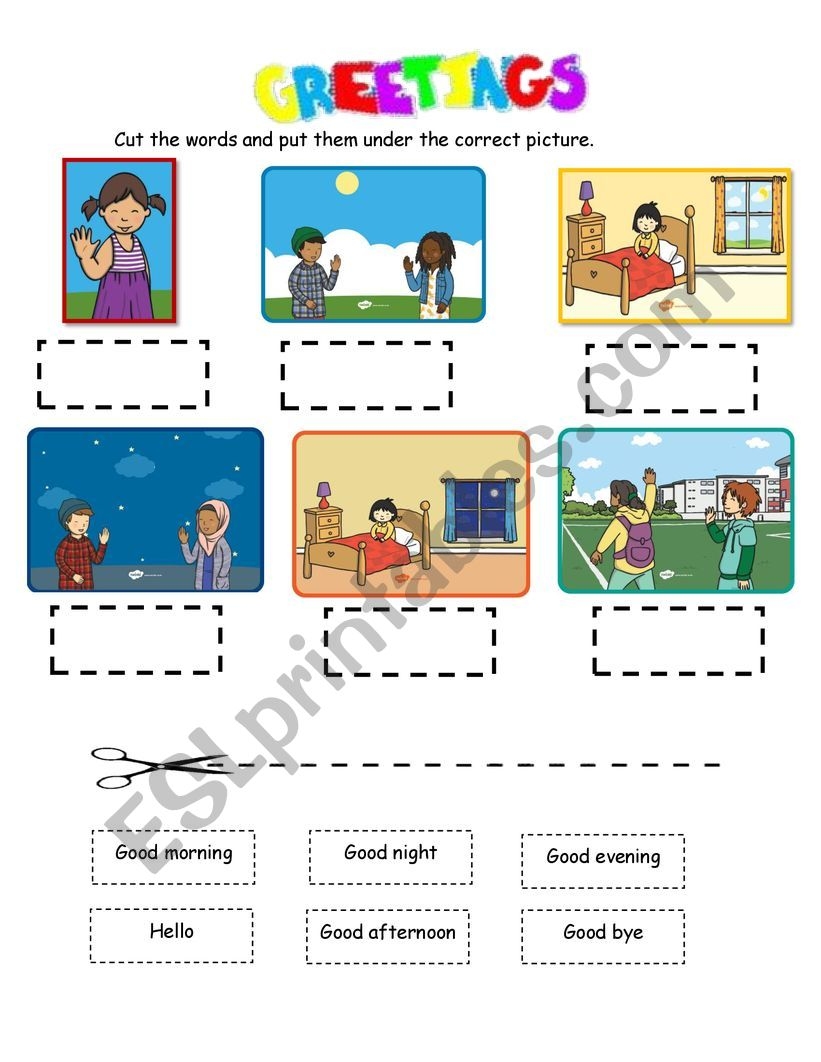Greetings Worksheet For Kindergarten - Kindergarten Worksheets