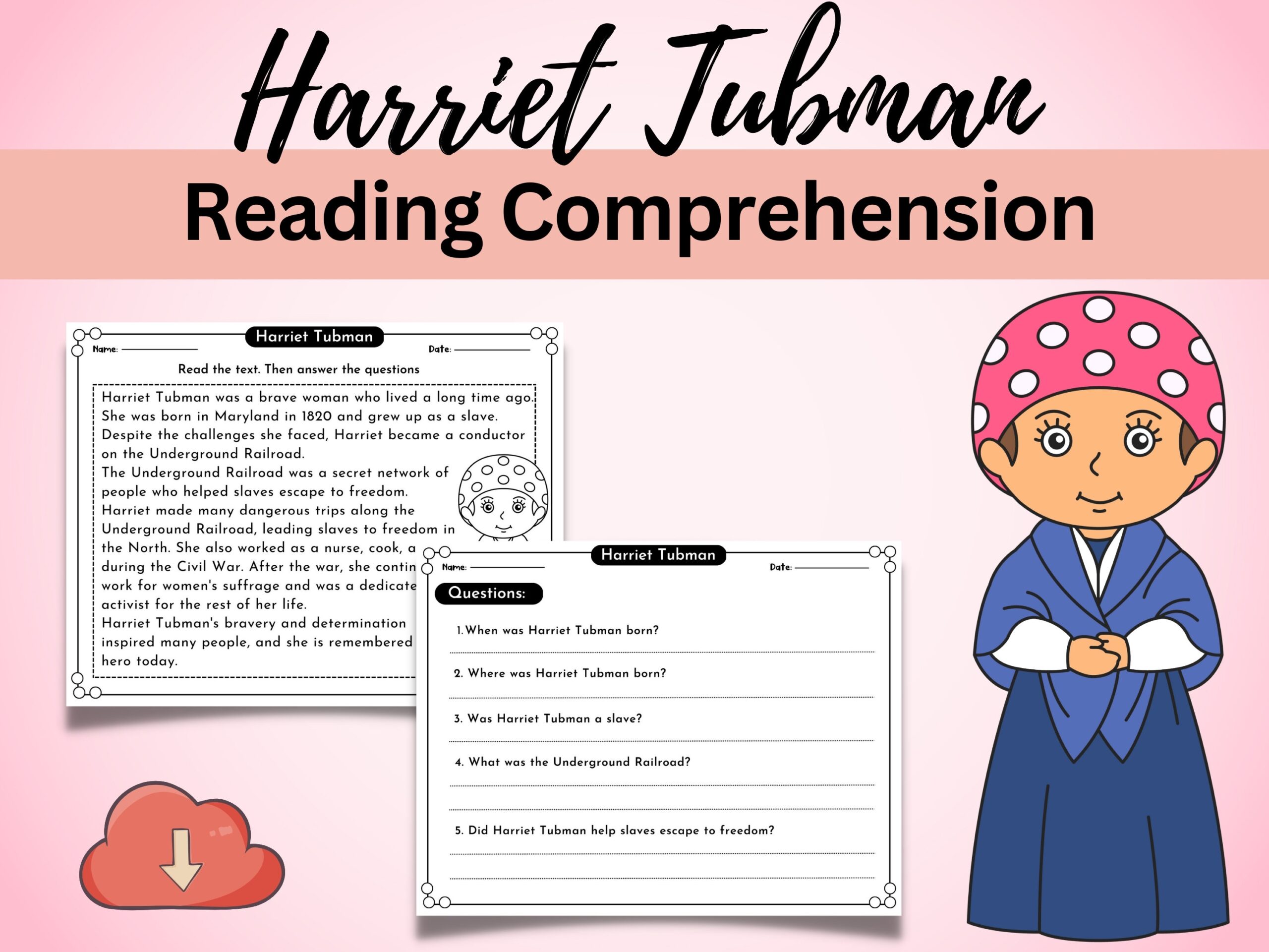 Harriet Tubman Kindergarten Worksheet - Kindergarten Worksheets