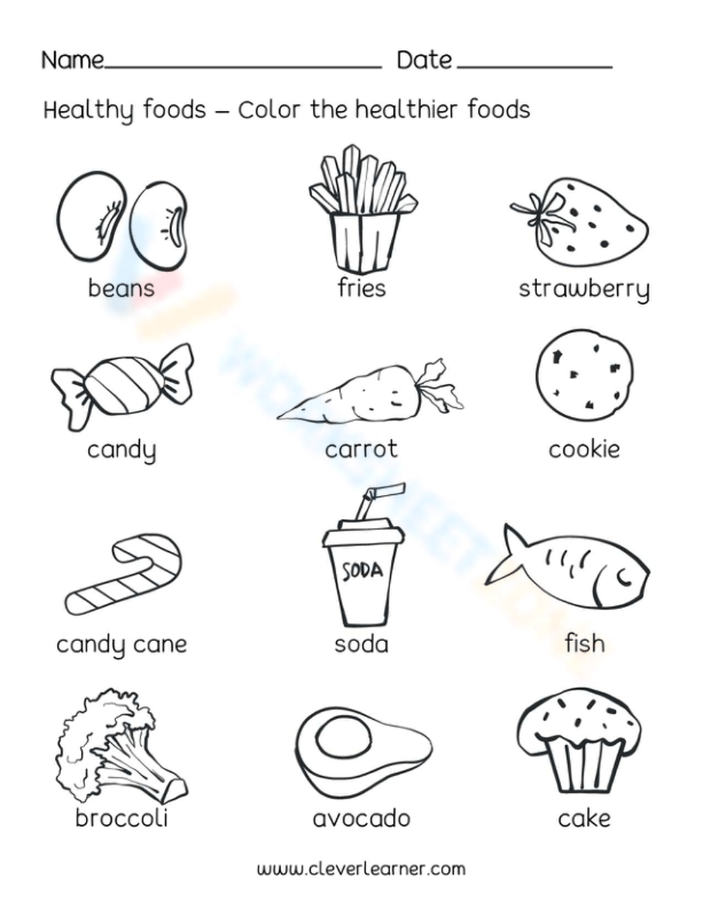 Healthy Foods Kindergarten Worksheet - Kindergarten Worksheets