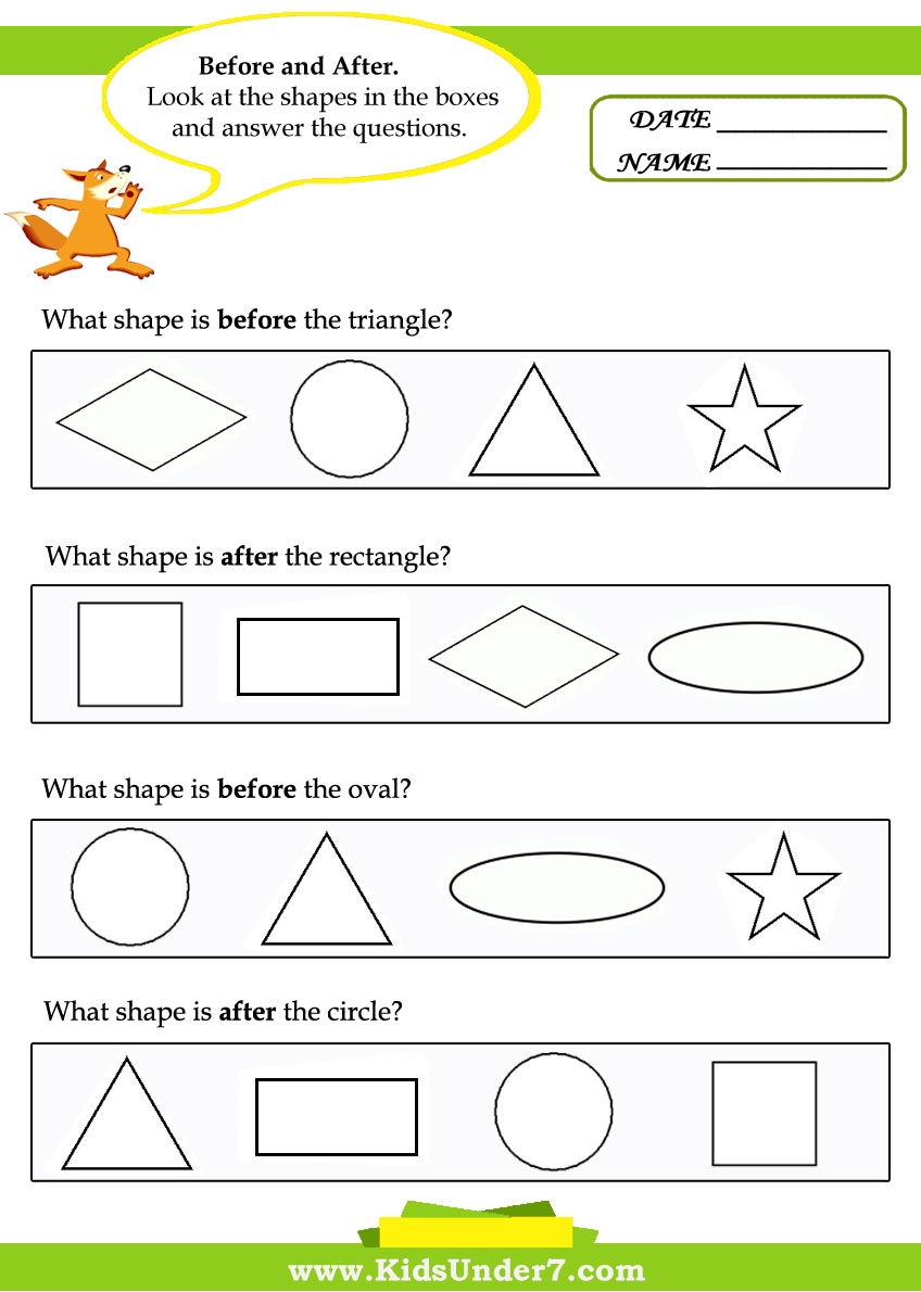 Before Between After Worksheets For Kindergarten - Kindergarten Worksheets