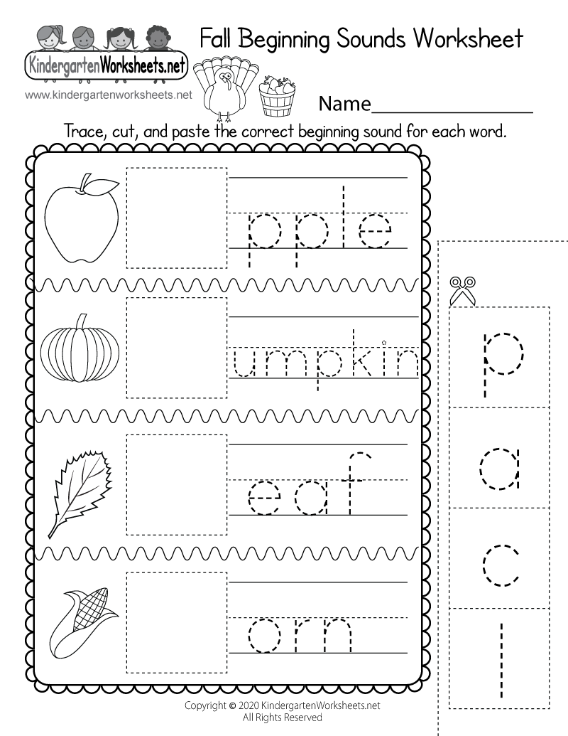 Autumn Worksheet For Kindergarten - Kindergarten Worksheets