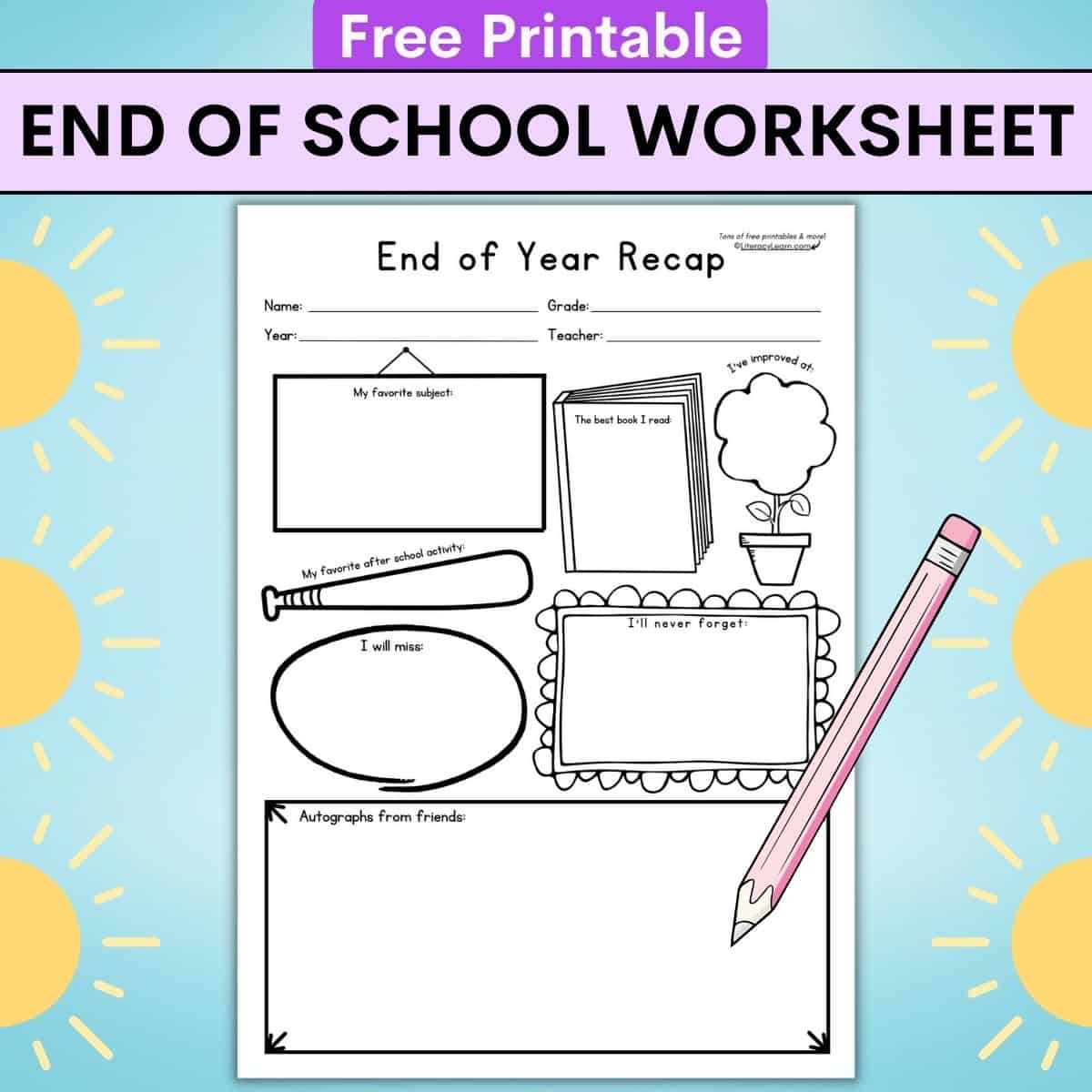 End Of Kindergarten Worksheet - Kindergarten Worksheets