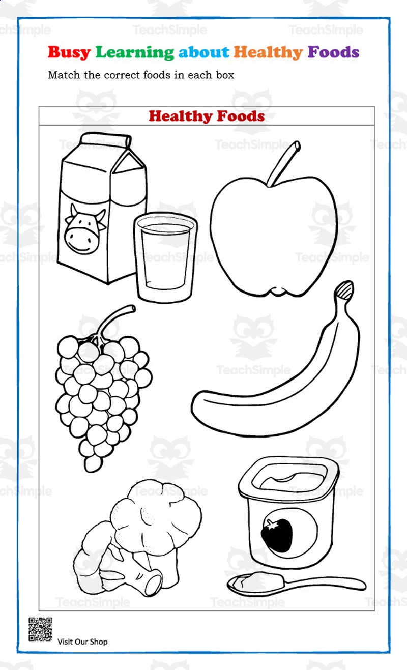 Healthy Foods Kindergarten Worksheet - Kindergarten Worksheets