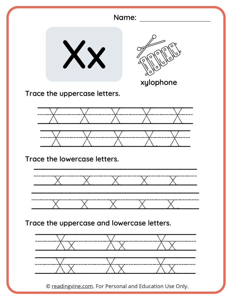 Free Letter X Worksheets For Kindergarten - Kindergarten Worksheets