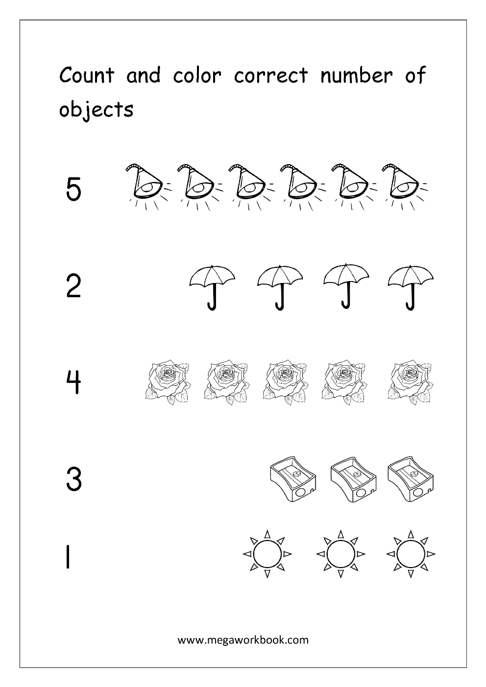 Circle The Correct Number Worksheets For Kindergarten - Kindergarten ...