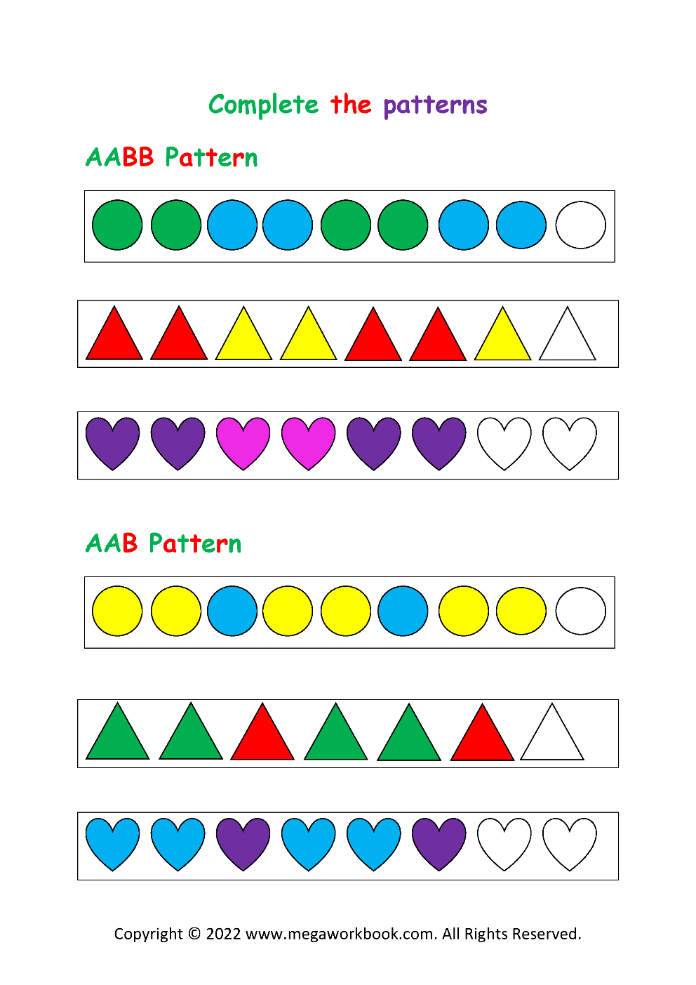Completing Patterns Worksheets For Kindergarten Kindergarten Worksheets completing-patterns-worksheets-for-kindergarten-kindergarten-worksheets