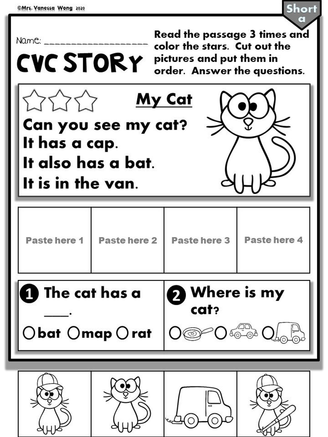 Cvc Reading Passages For Kindergarten - Kindergarten Worksheets