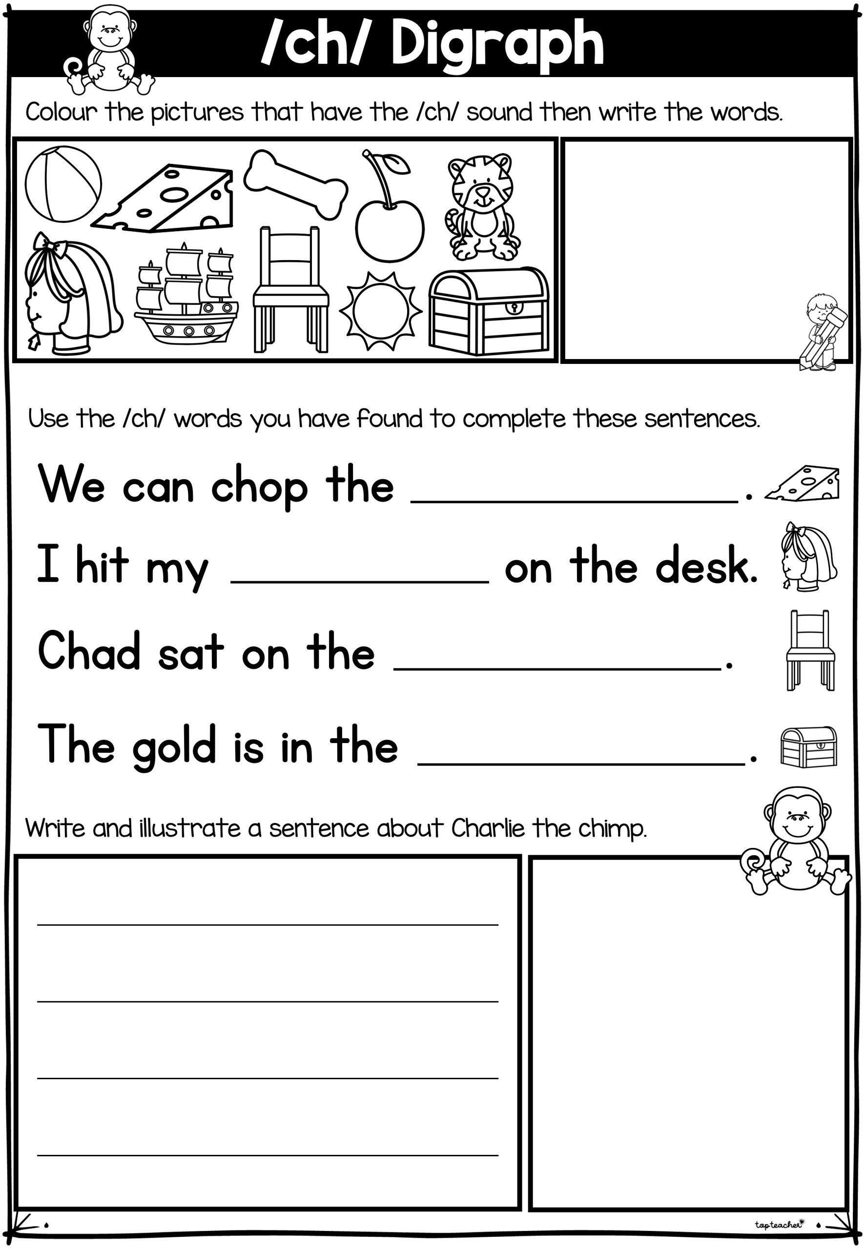 Ch Worksheets For Kindergarten - Kindergarten Worksheets