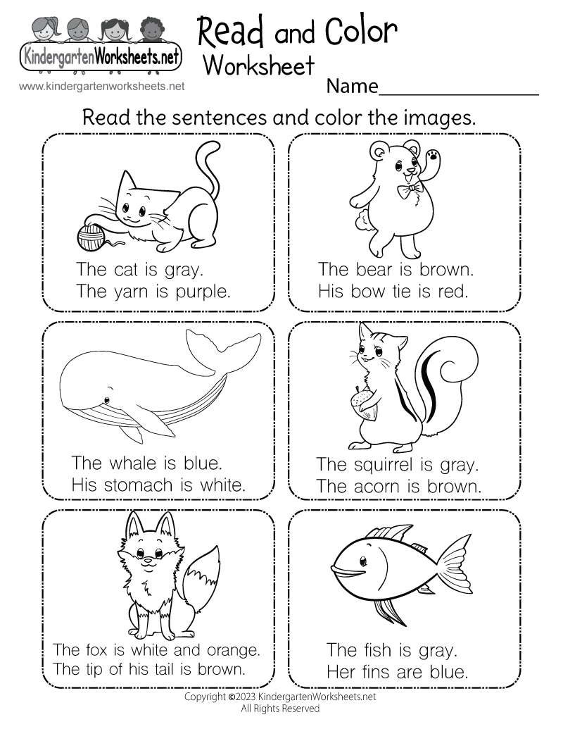 English Reading Materials For Kindergarten - Kindergarten Worksheets
