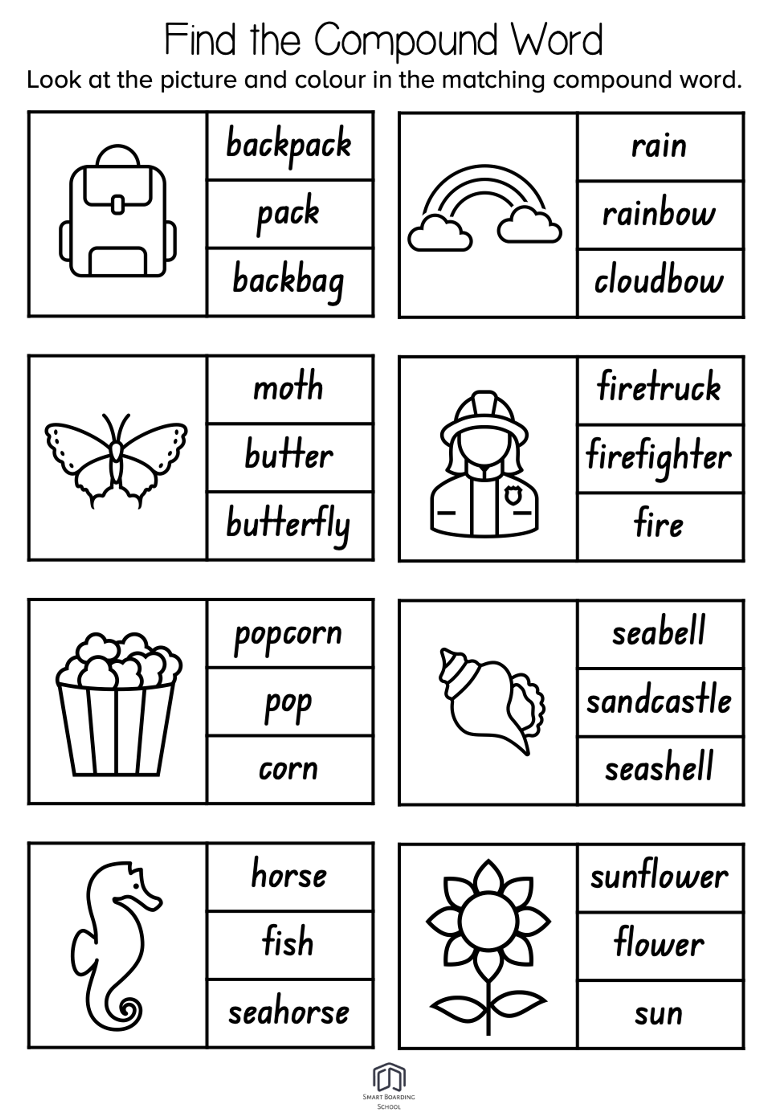Compound Words Worksheet For Kindergarten - Kindergarten Worksheets
