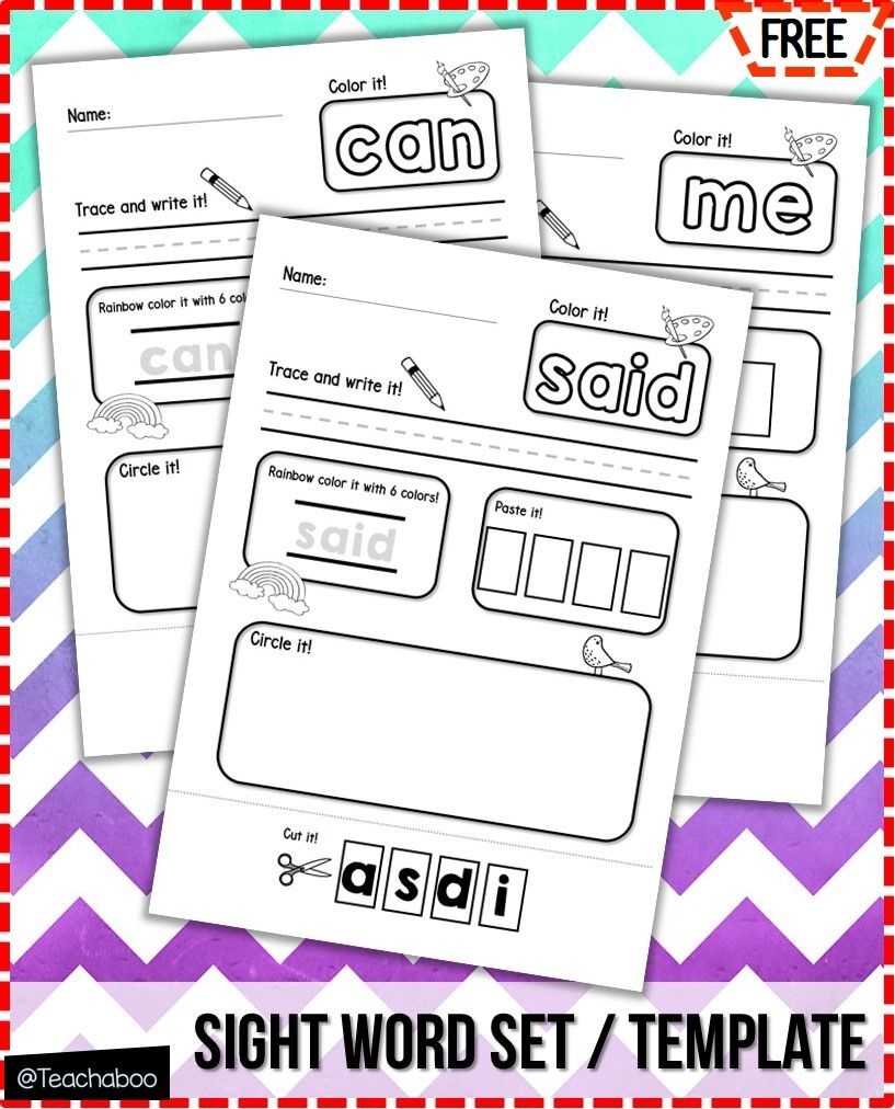 Free Editable Sight Word Worksheets For Kindergarten - Kindergarten ...