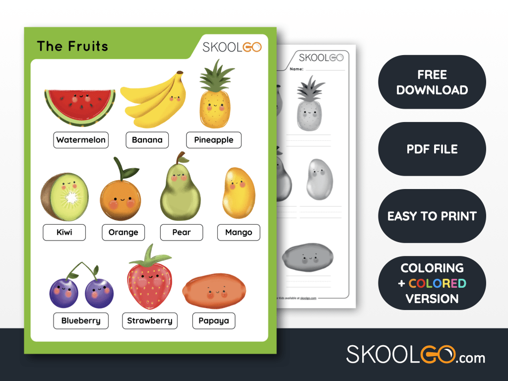 Fruits Worksheets For Kindergarten Pdf - Kindergarten Worksheets