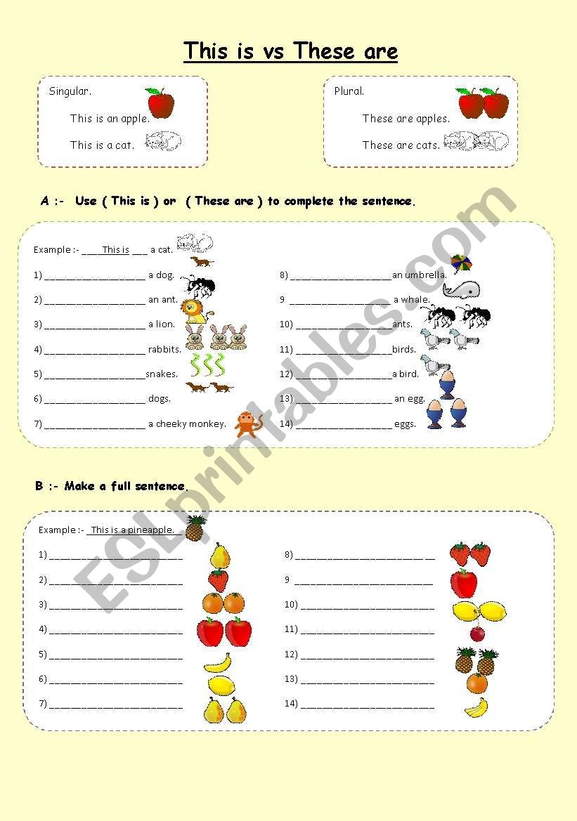 Are Vs Is Worksheet - Kindergarten Worksheets