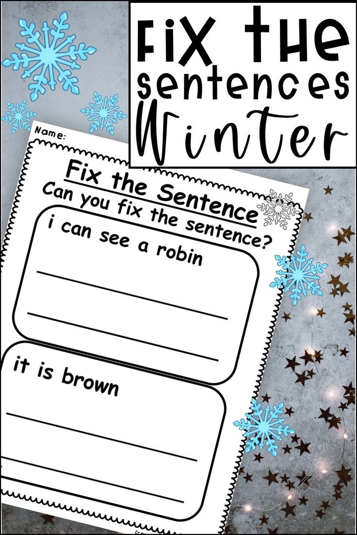 Fix The Sentence Worksheets Kindergarten - Kindergarten Worksheets