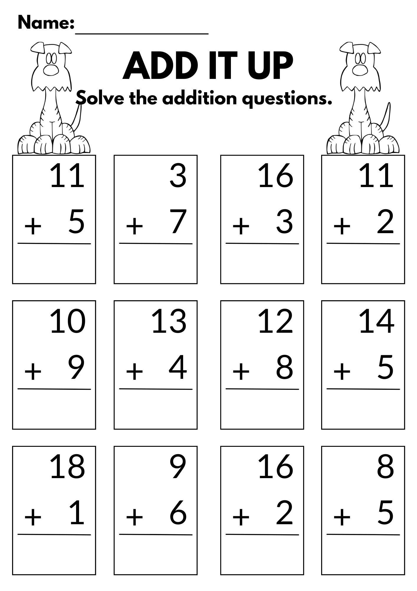 Addition Worksheets For Kindergarten 1-20 - Kindergarten Worksheets