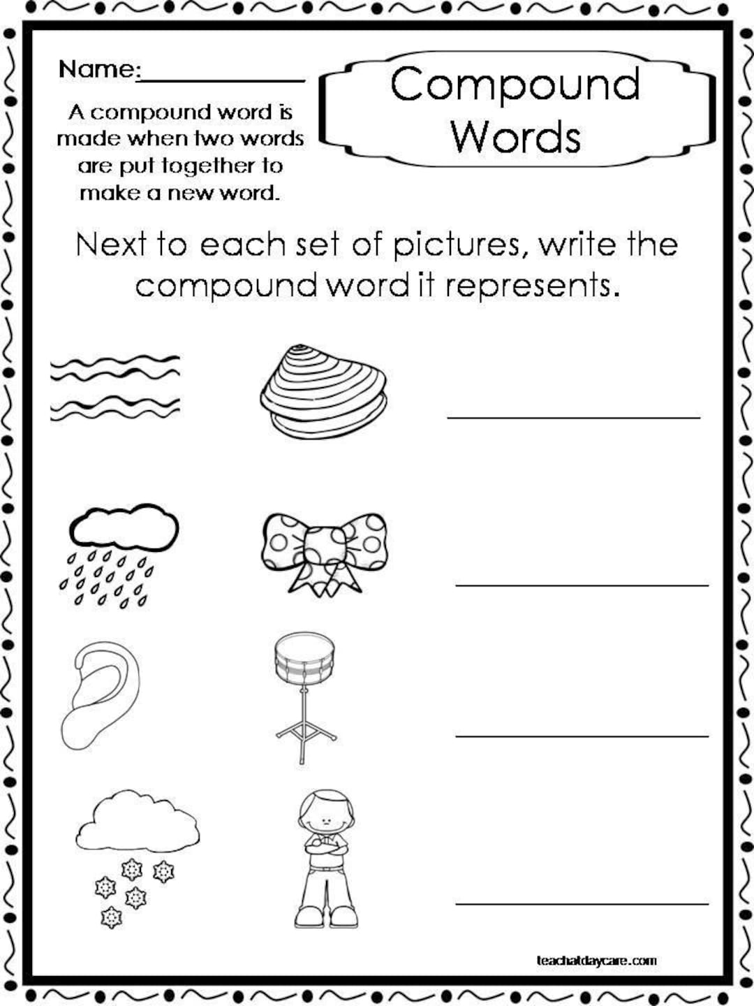 Compound Words For Kindergarten Worksheets - Kindergarten Worksheets