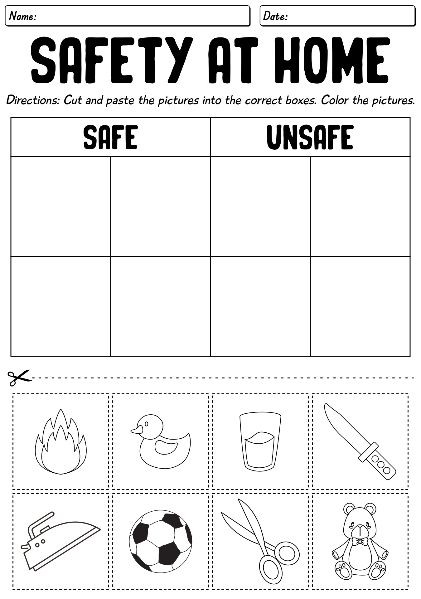 Printable Safety Worksheets For Kindergarten - Kindergarten Worksheets