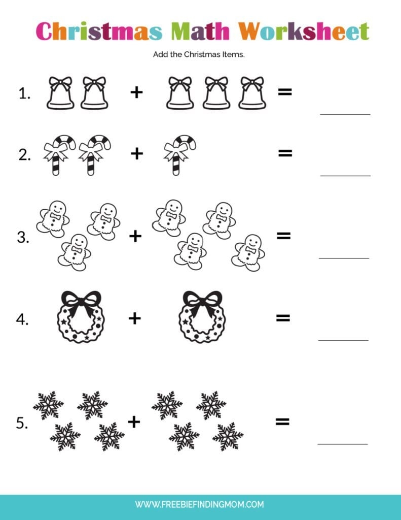Christmas Math Worksheets For Kindergarten - Kindergarten Worksheets