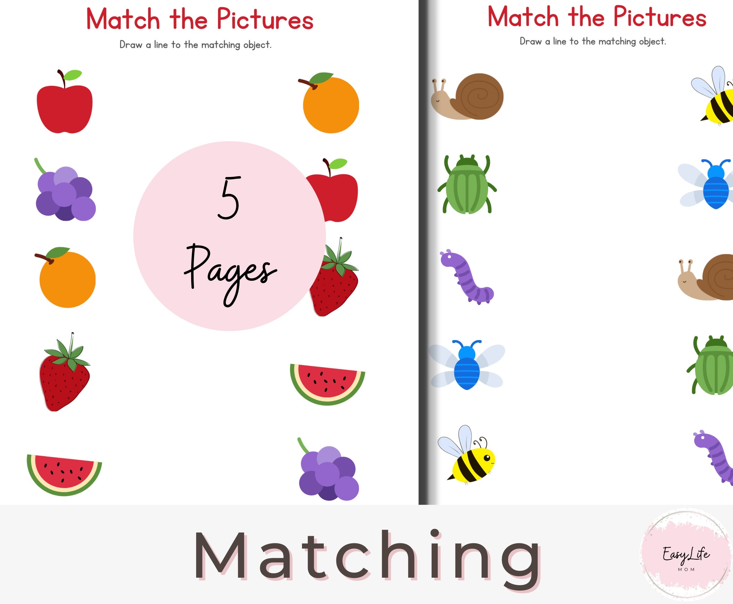 Matching Worksheets For Kindergarten - Kindergarten Worksheets