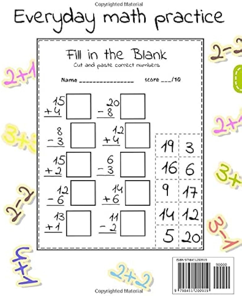 Kindergarten Math Addition And Subtraction Worksheets - Kindergarten ...