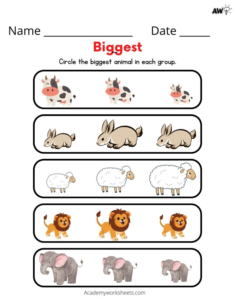 Big And Small Animals Worksheets For Kindergarten - Kindergarten Worksheets