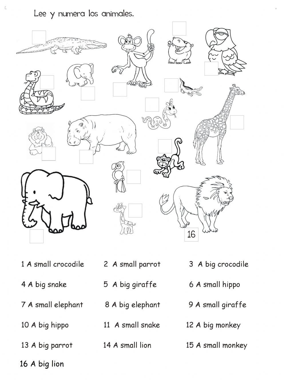 Big And Small Animals Worksheets For Kindergarten - Kindergarten Worksheets