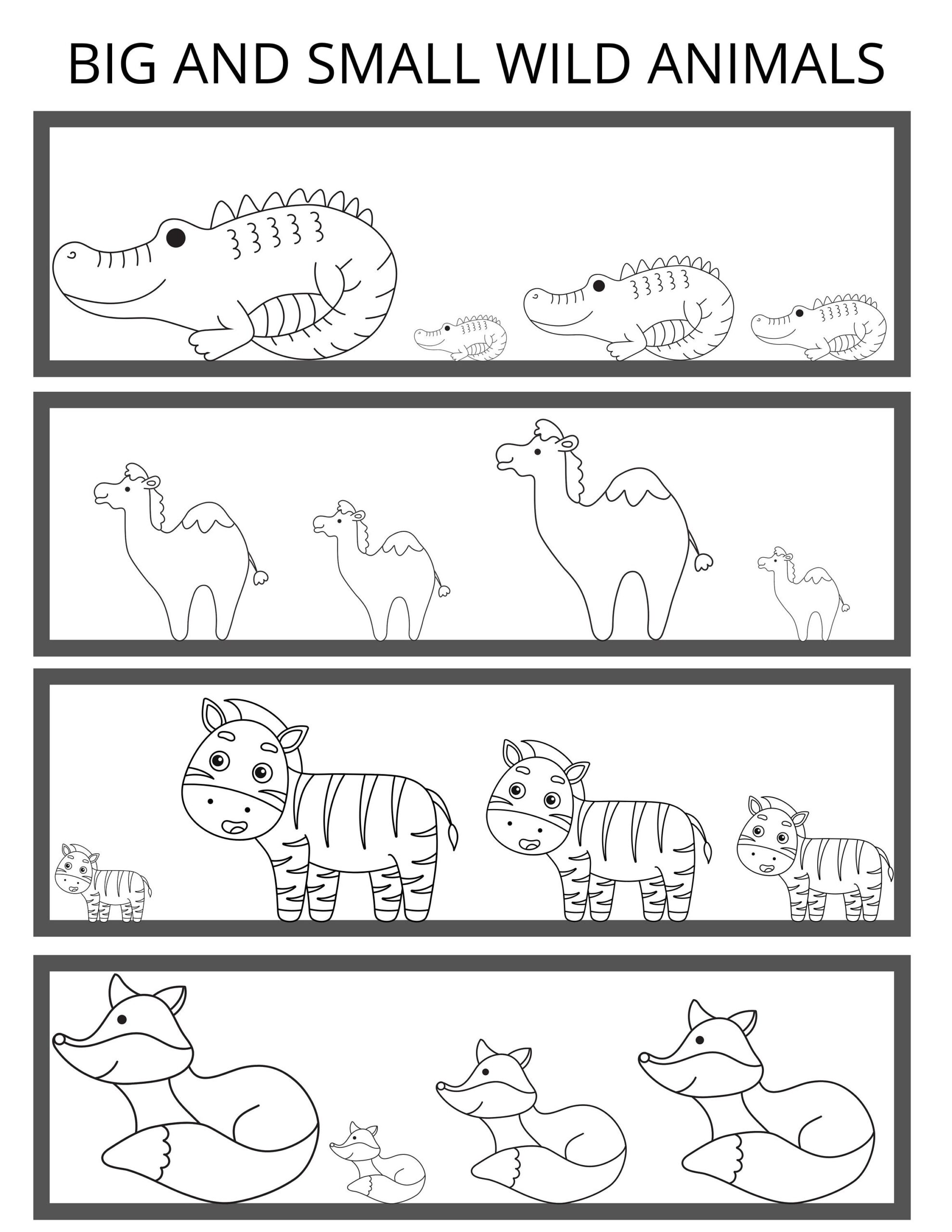 Big And Small Animals Worksheets For Kindergarten - Kindergarten Worksheets