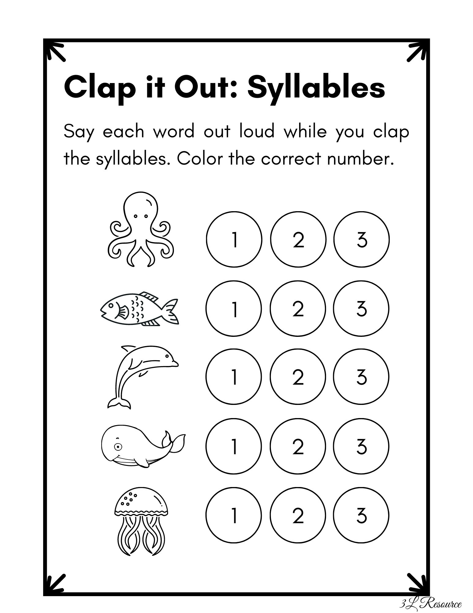 Syllable Worksheets For Kindergarten - Kindergarten Worksheets