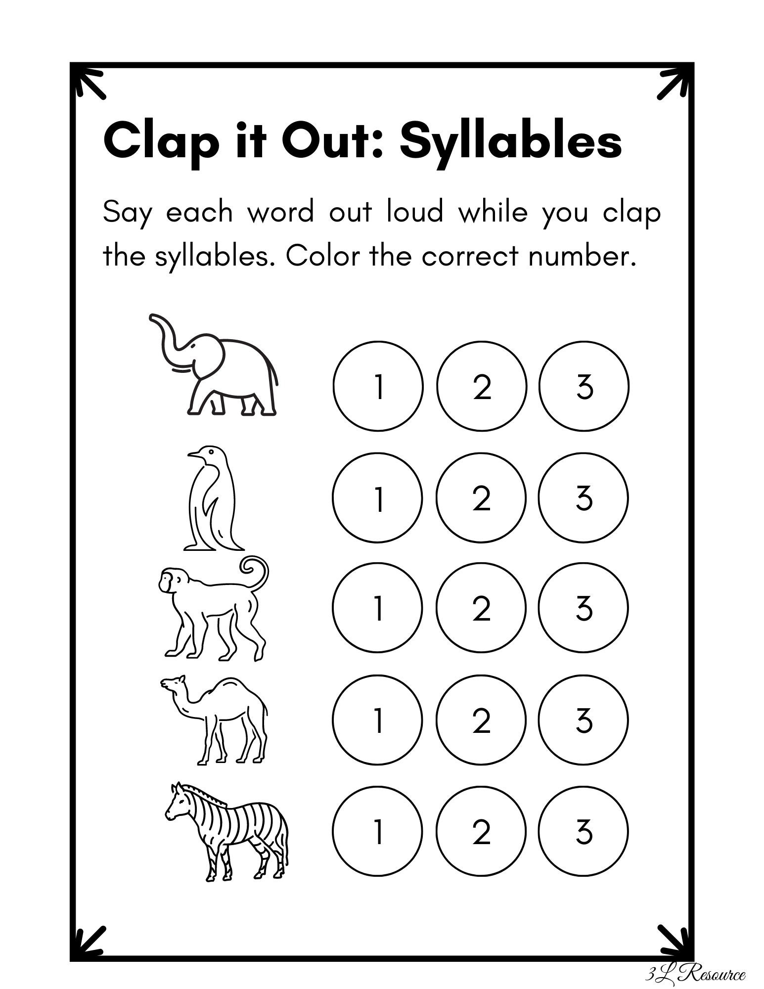 Syllable Worksheets For Kindergarten - Kindergarten Worksheets