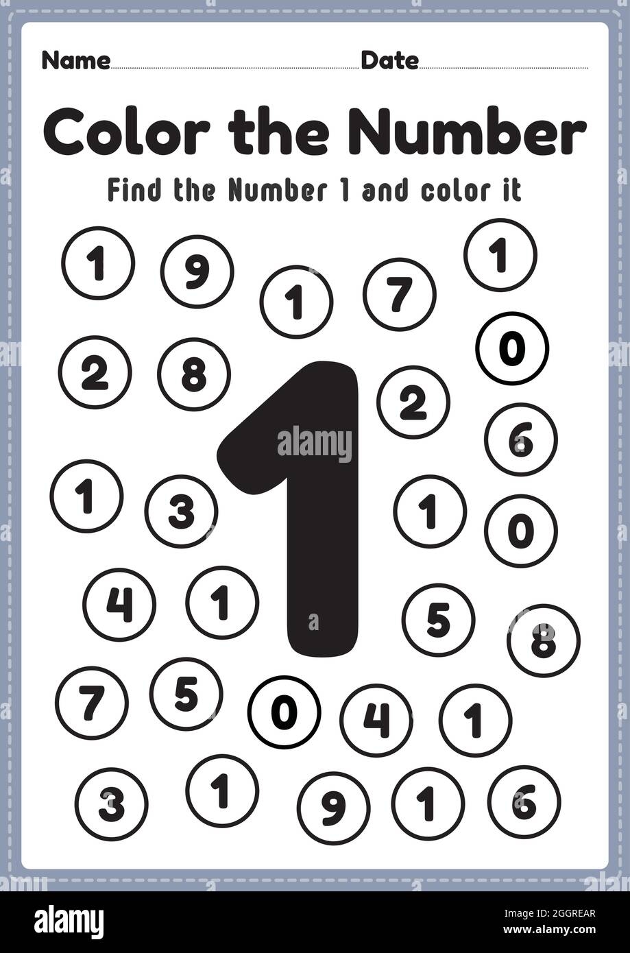Kindergarten Number 1 Worksheets - Kindergarten Worksheets