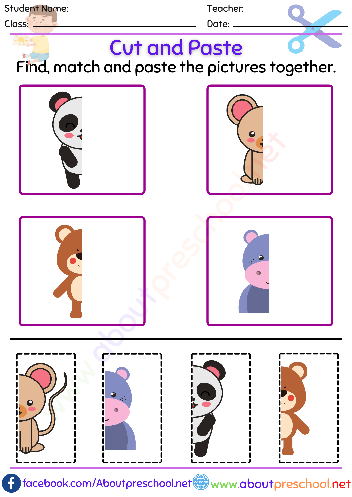 Kindergarten Cut Paste Worksheets - Kindergarten Worksheets