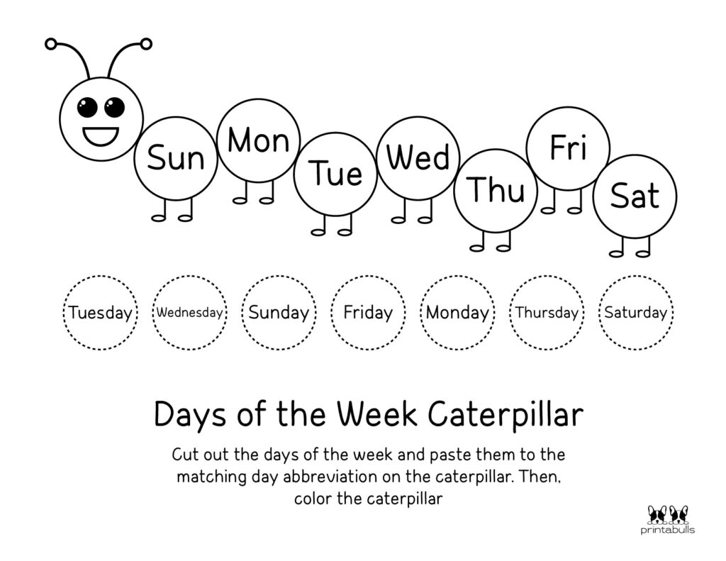Days Of The Week For Kindergarten Worksheets - Kindergarten Worksheets