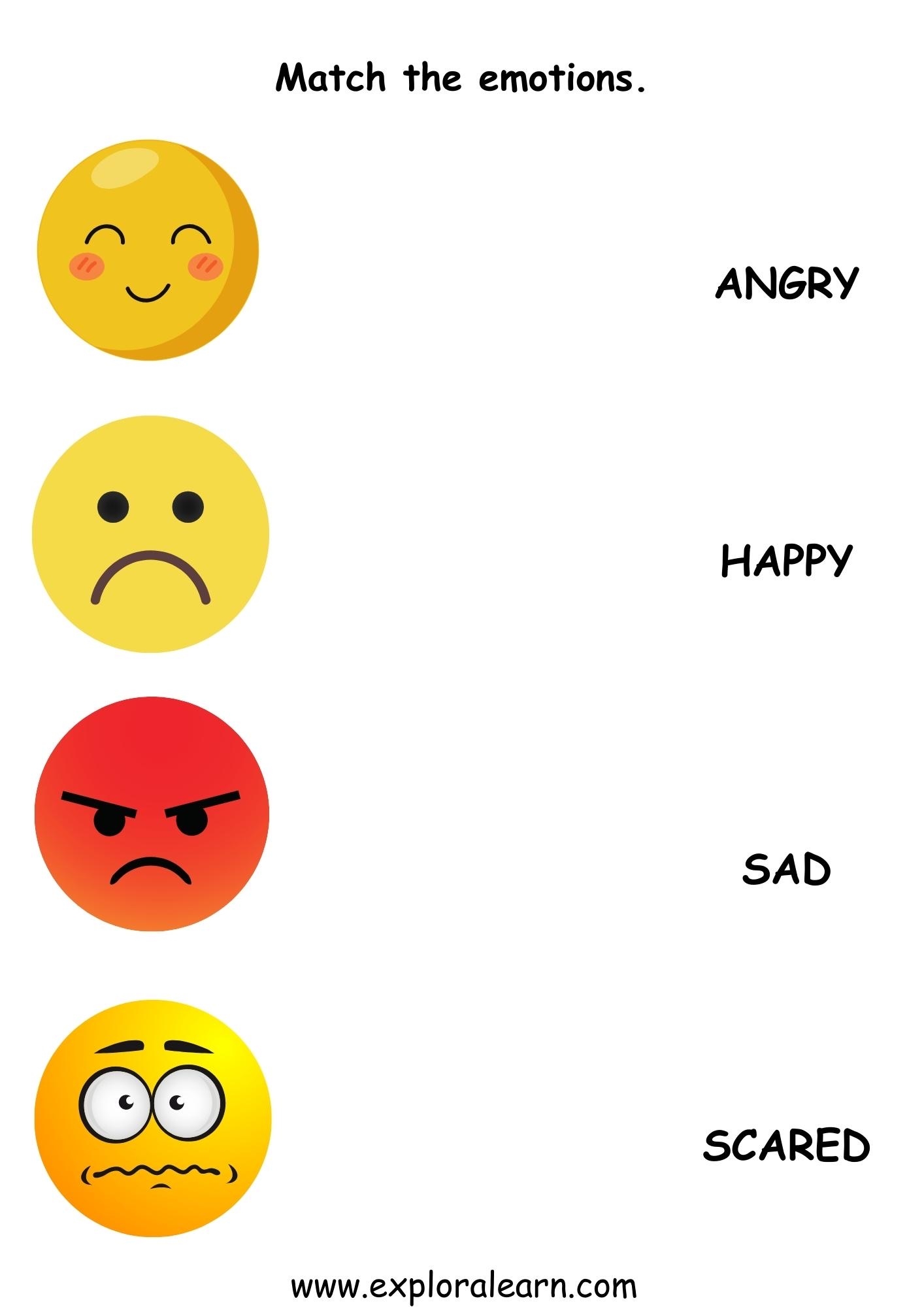 Matching Emotion Worksheets For Kindergarten - Kindergarten Worksheets