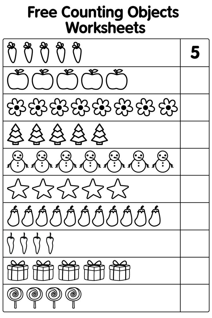 Kindergarten Counting Objects Worksheets 1 10 - Kindergarten Worksheets
