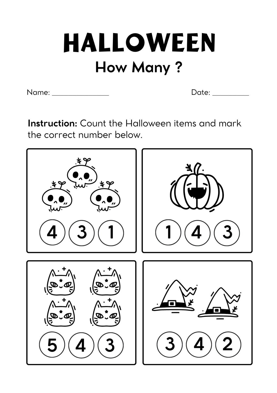 Free Printable Halloween Worksheets For Kindergarten - Kindergarten ...