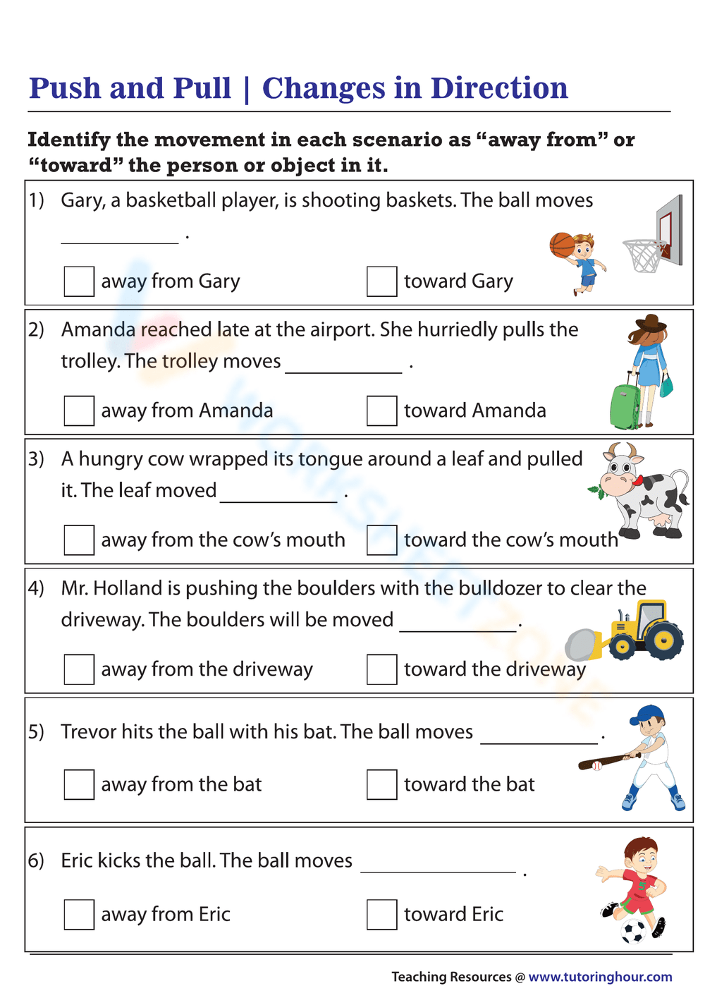 Push And Pull Worksheets For Kindergarten - Kindergarten Worksheets