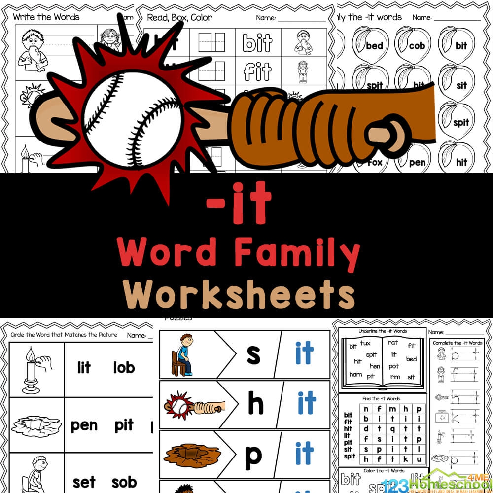 It Word Family Worksheets For Kindergarten - Kindergarten Worksheets